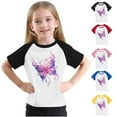 Avtoify Print Round Neck Summer Short Sleeve Shirts for Girls Short ...