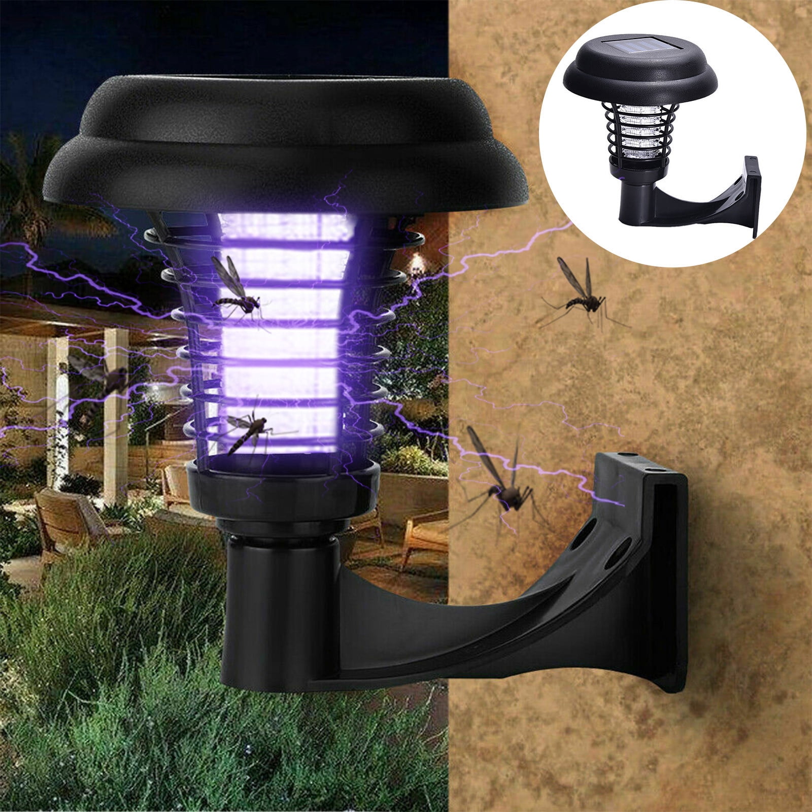 Avtoify Solar Mosquito Outdoor Solar Zappers Solar Powered Zappers LED ...