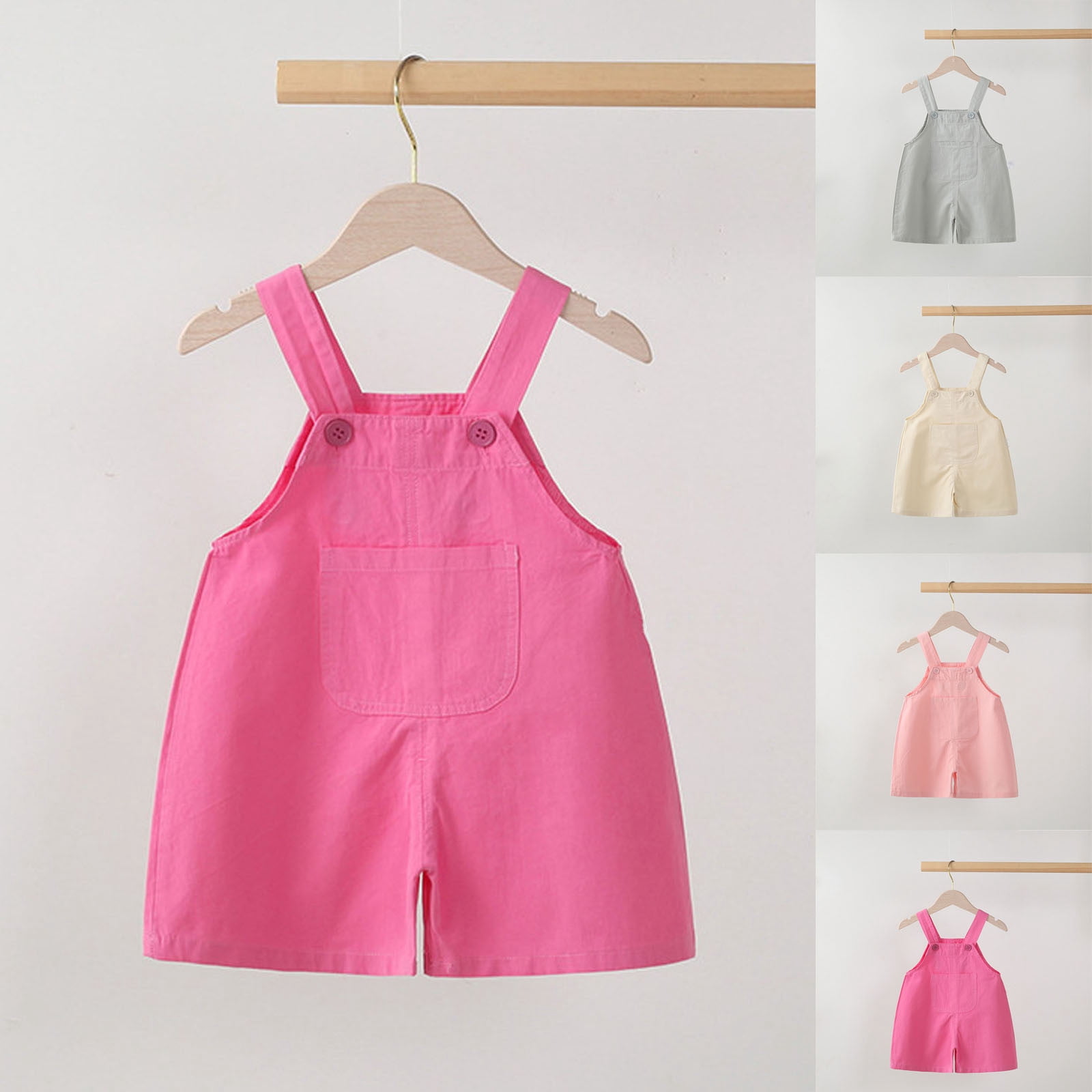 Avtoify Solid Color Piece Overall Trouser Summer Pants for Girls Works ...