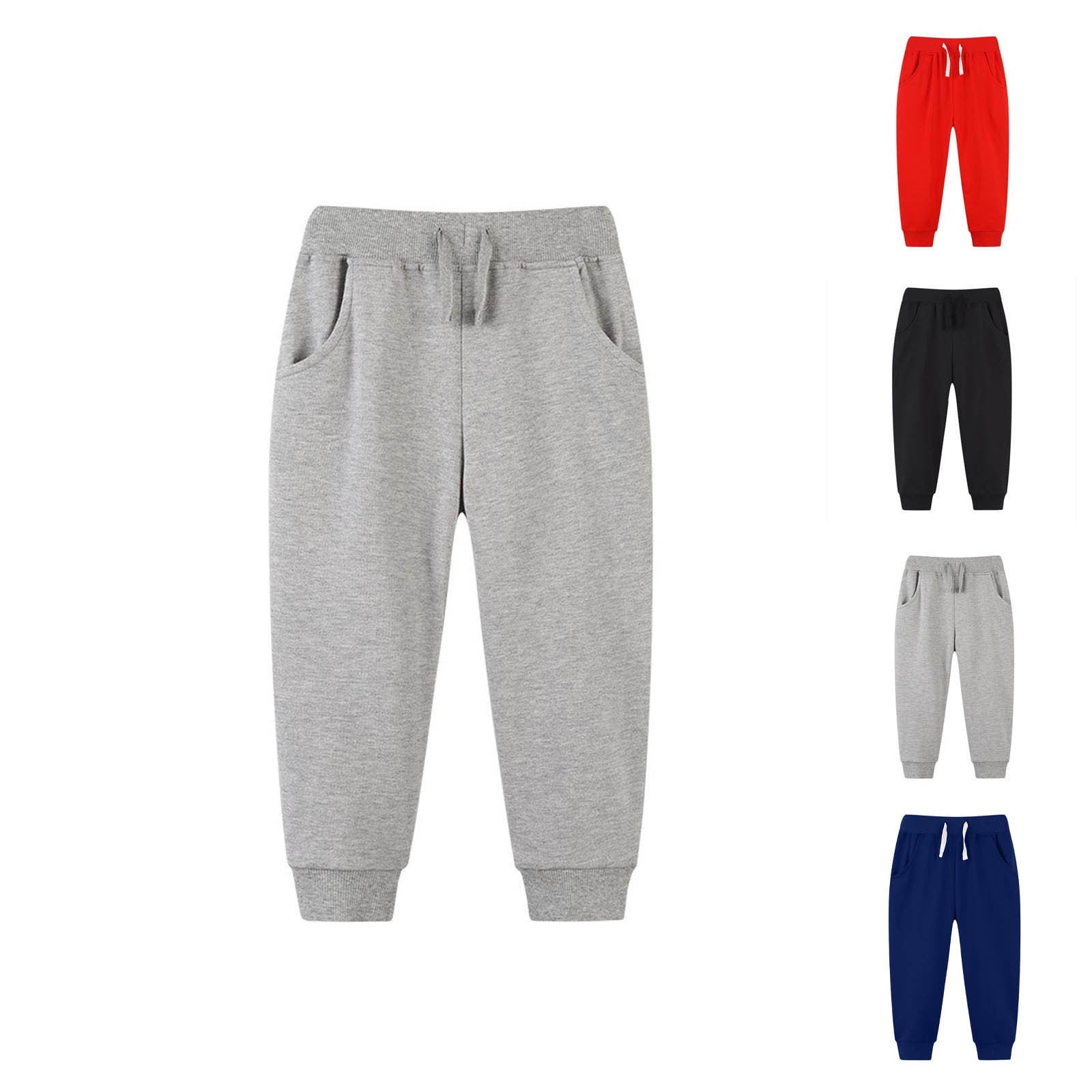 Avtoify Solid Elastic Waist Cute Denim Long Pants for Toddler Boys ...