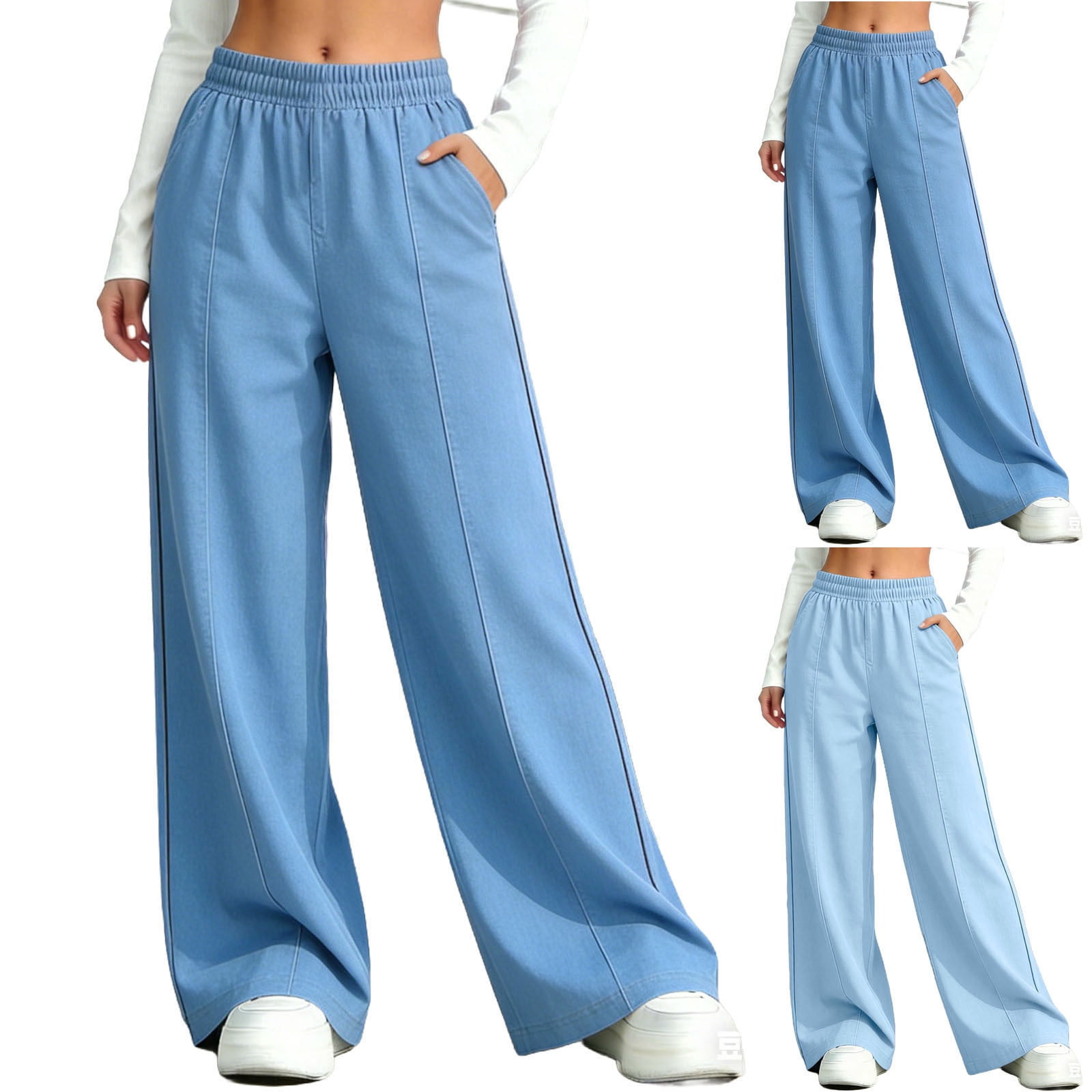 Avtoify Solid Elastic Waist Pocket Sport Trouser Summer Pants for Girls ...