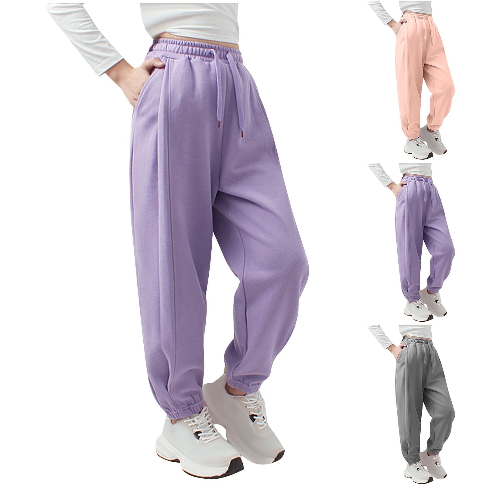 Avtoify Solid Pocket Ankle Soft Elastic Fabric Casual Pants for ...