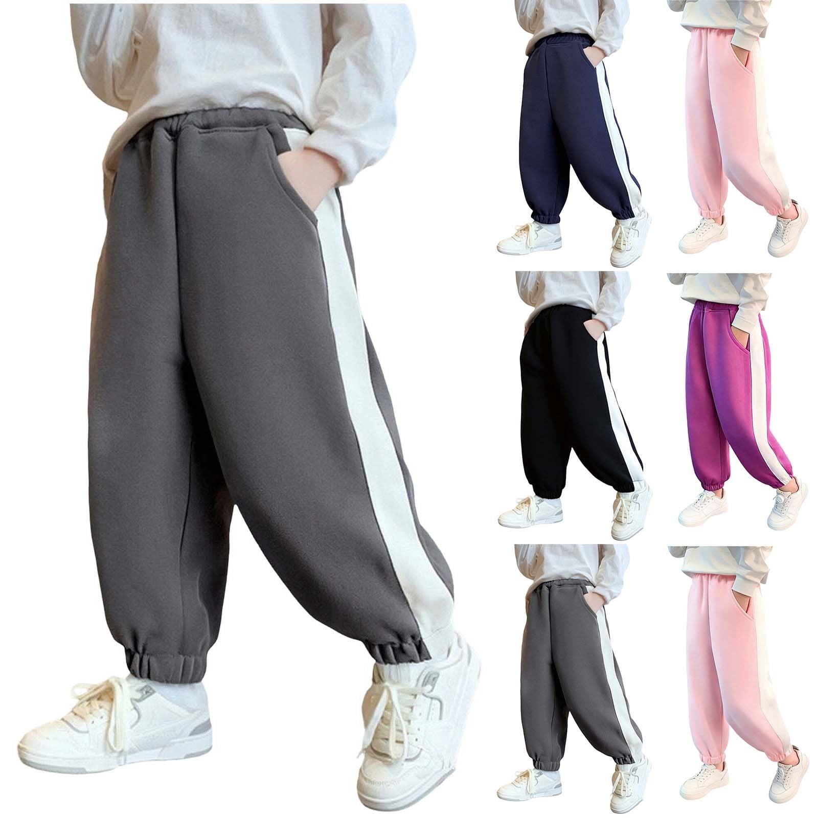 Avtoify Solid Pocket Ankle Sports Elastic Waist Fabric Casual Pants for ...