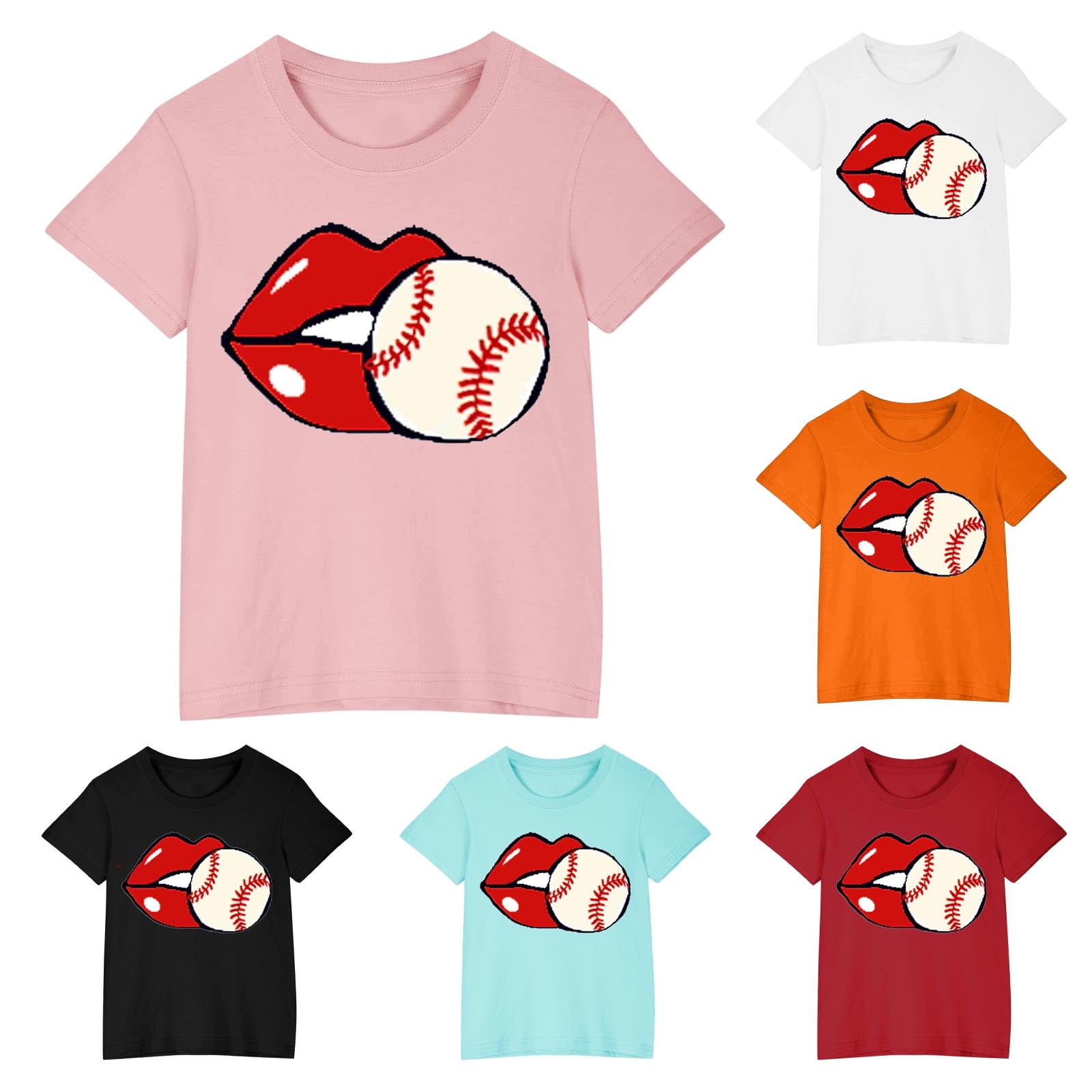 Avtoify Sports Print Round Neck Summer Kids Short Sleeve Shirts Short ...