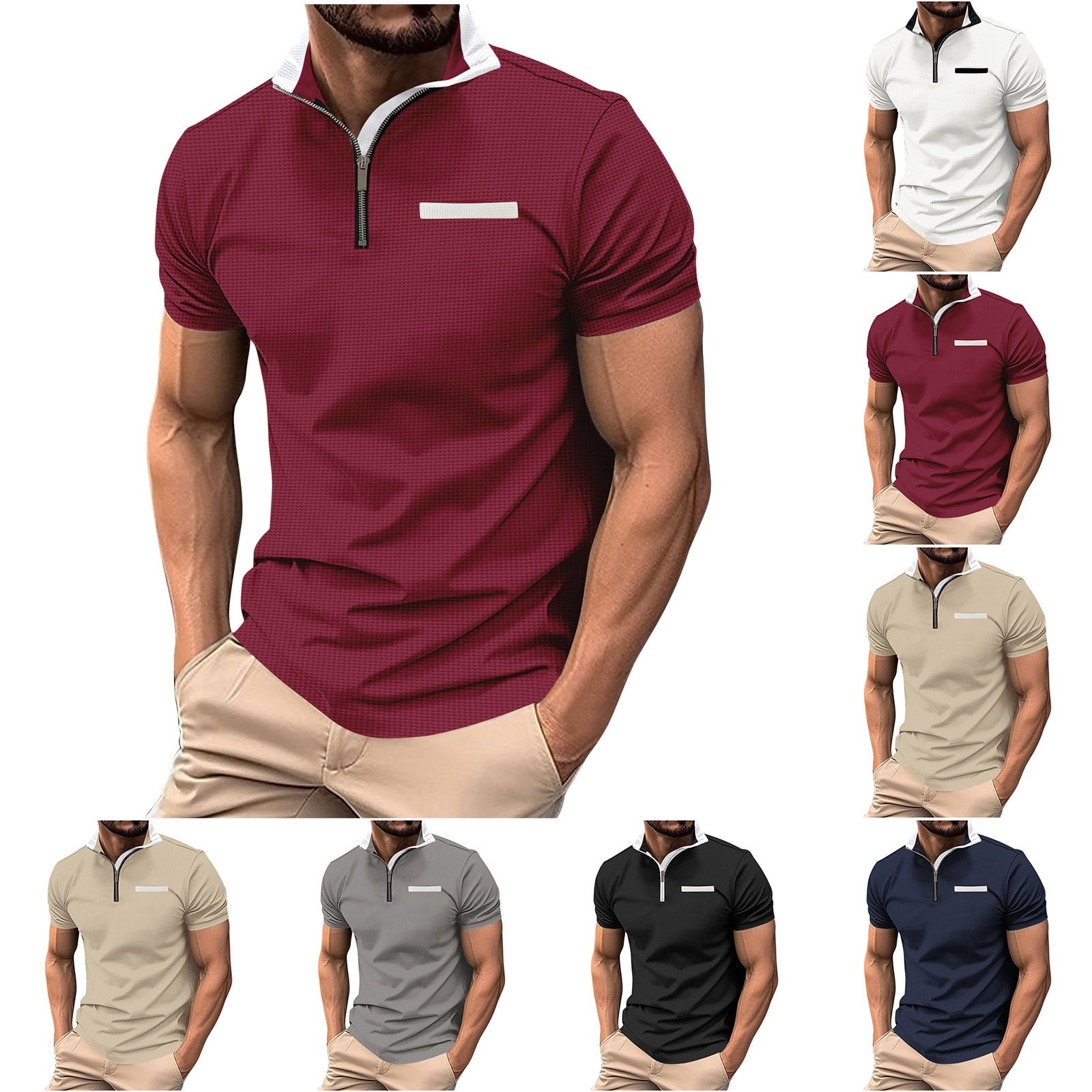 Avtoify Stand Collar Short Sleeve Button Top Summer Top for Women ...
