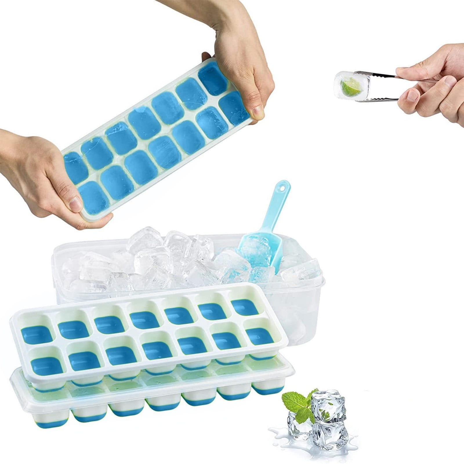 Avtoify Summer Clearance, Ice Cube Tray Ice Grids Silica Gel Ice Grids ...