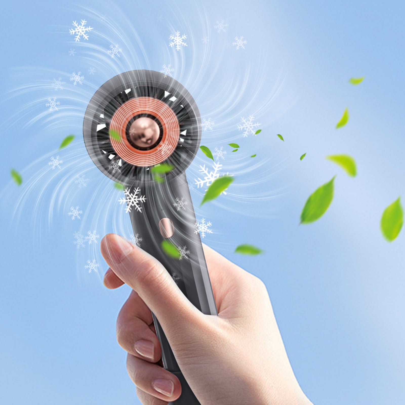 PRETXORVE Summer Fans, New Turbine Small Fan USB Charging Handheld Mini ...