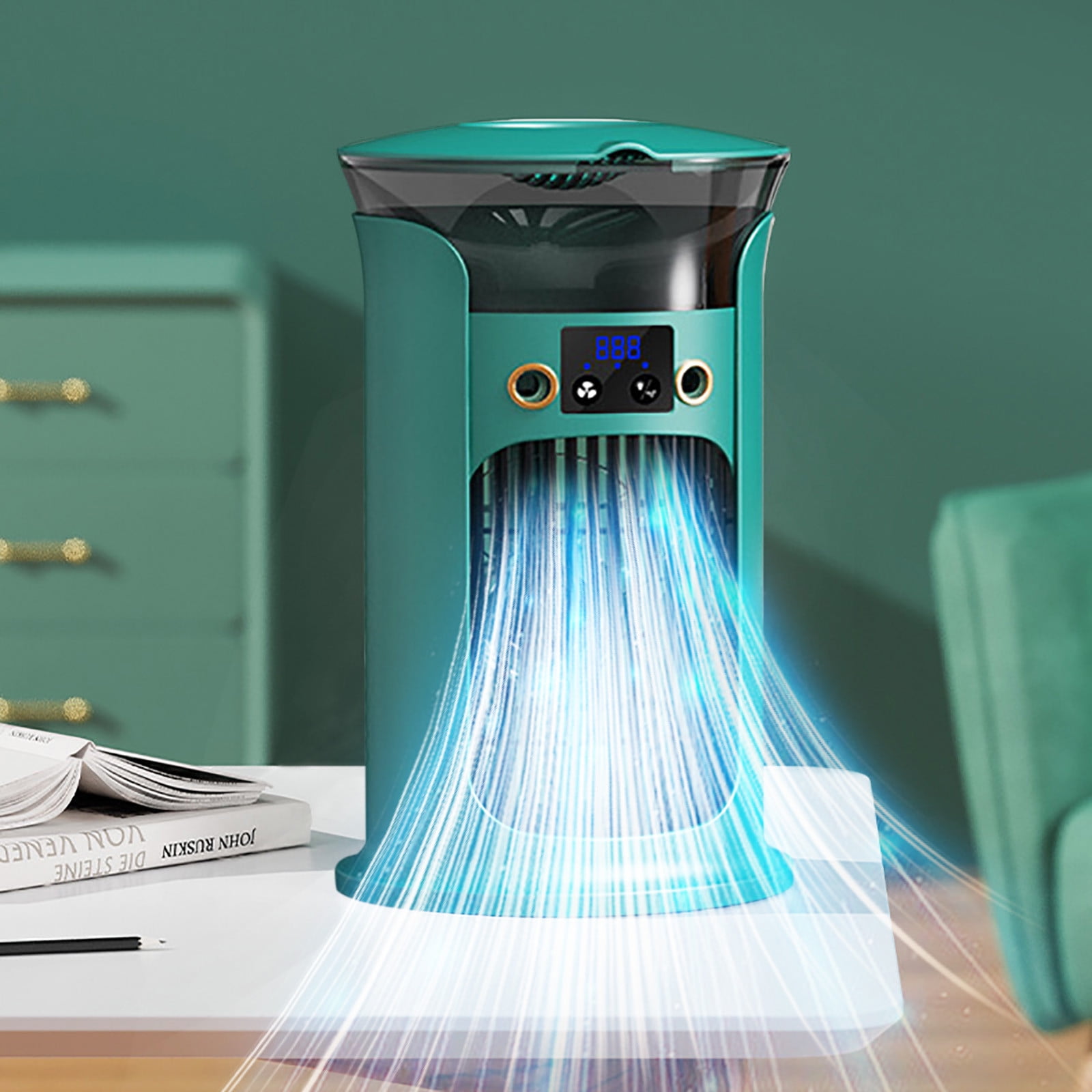 PRETXORVE Summer Fans, Portable Mini Desktop USB Fan with Evaporative ...