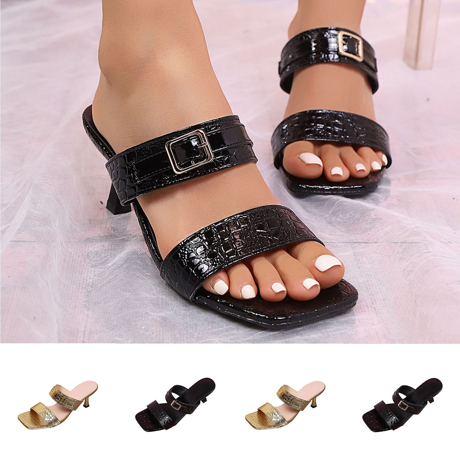 Avtoify Summer High Heels Shoes Women Fashionable Versatile Casual Toe ...