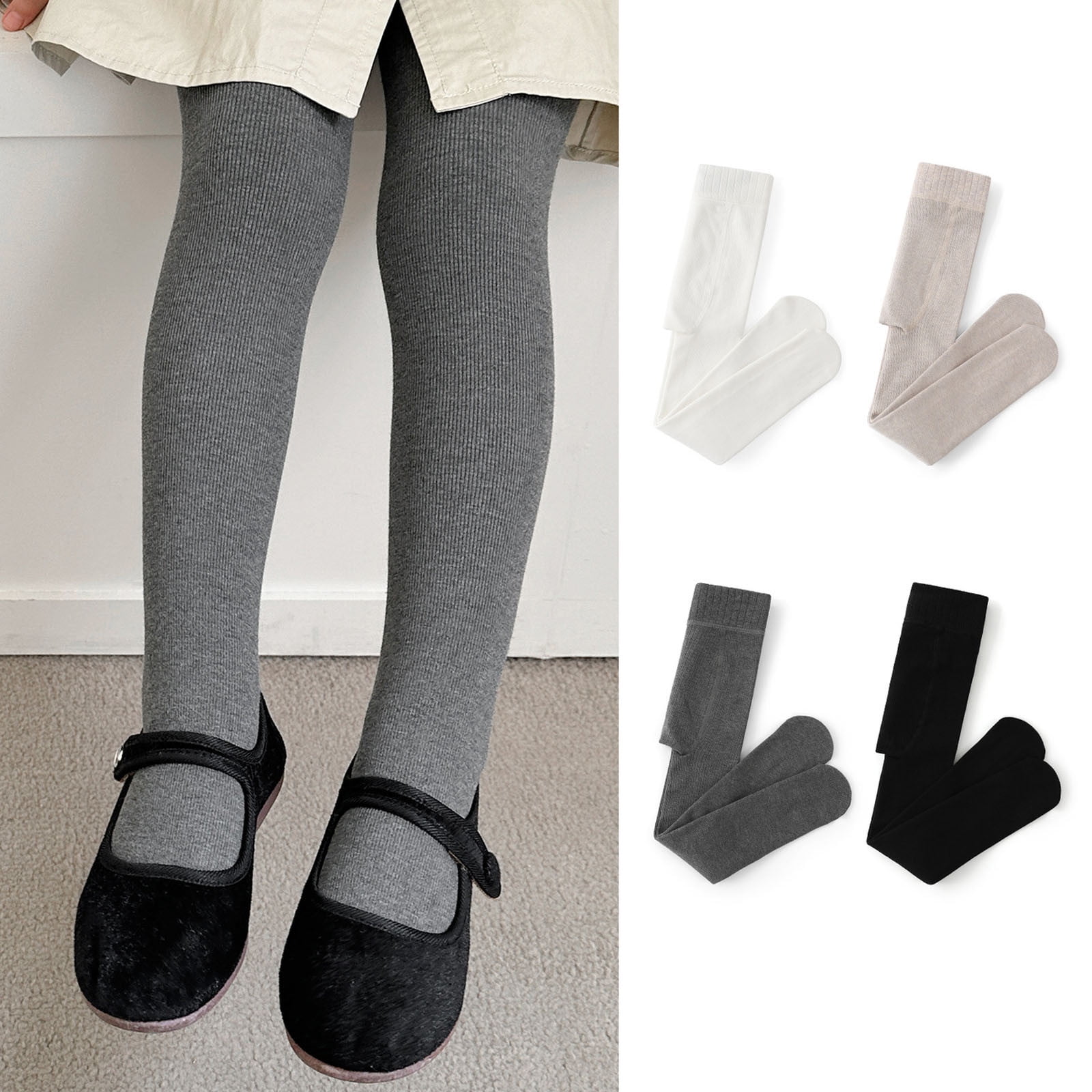 Avtoify Thick Warm Solid Footed Legging Trouser Summer Pants for Girls ...