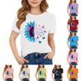 Avtoify Versatile Round Neck Short Sleeve Summer Girls Short Sleeve ...