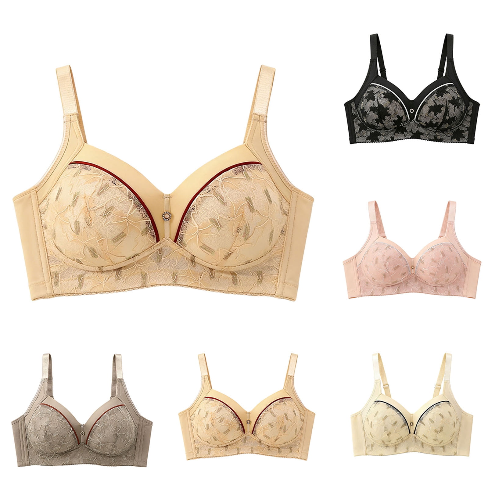 Avtoify Woman Solid Color Comfortable Summer Womens Bras Hollow Out ...