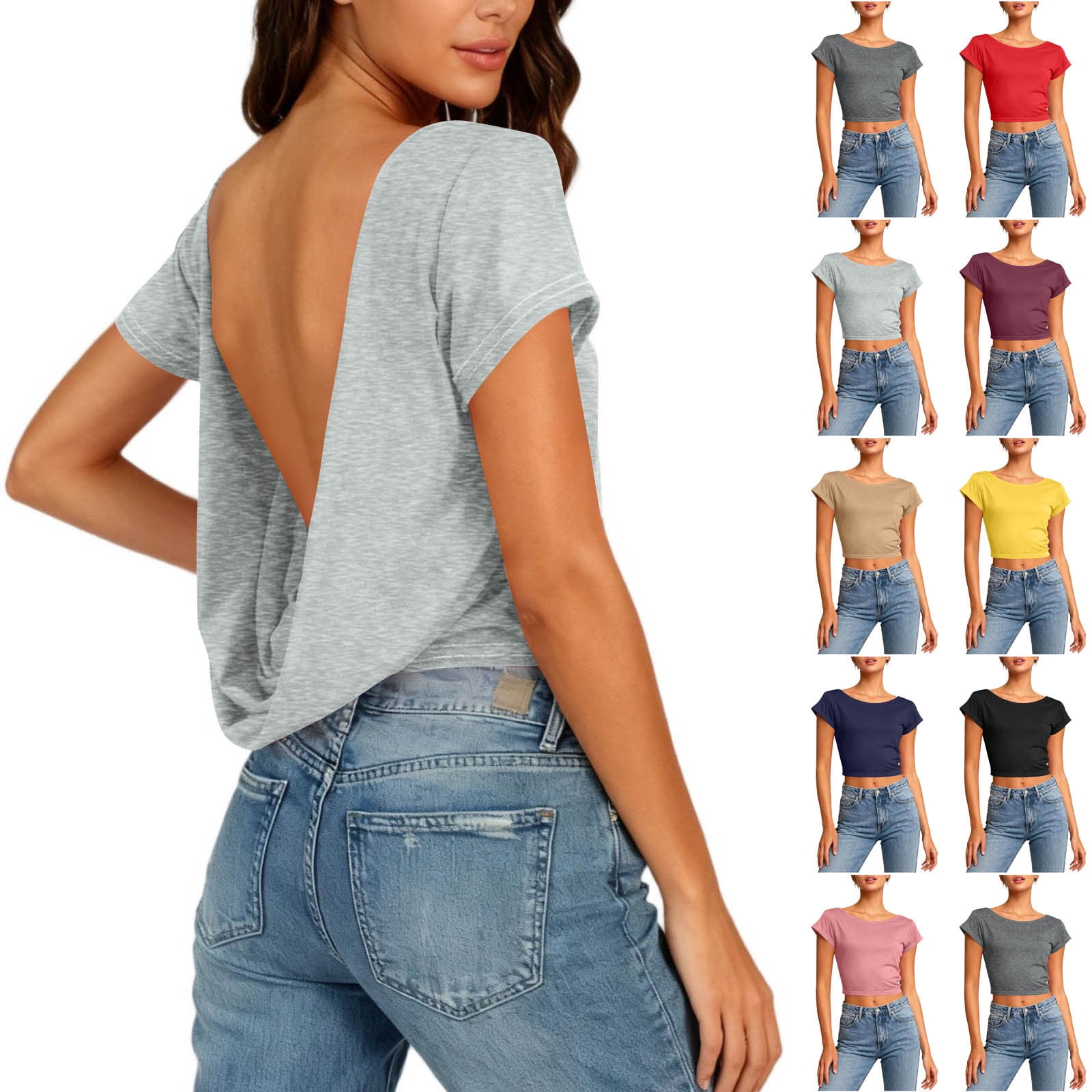 Avtoify Women's Fashion Solid Color Slim Short Sleeve Lace V-Neck Base ...