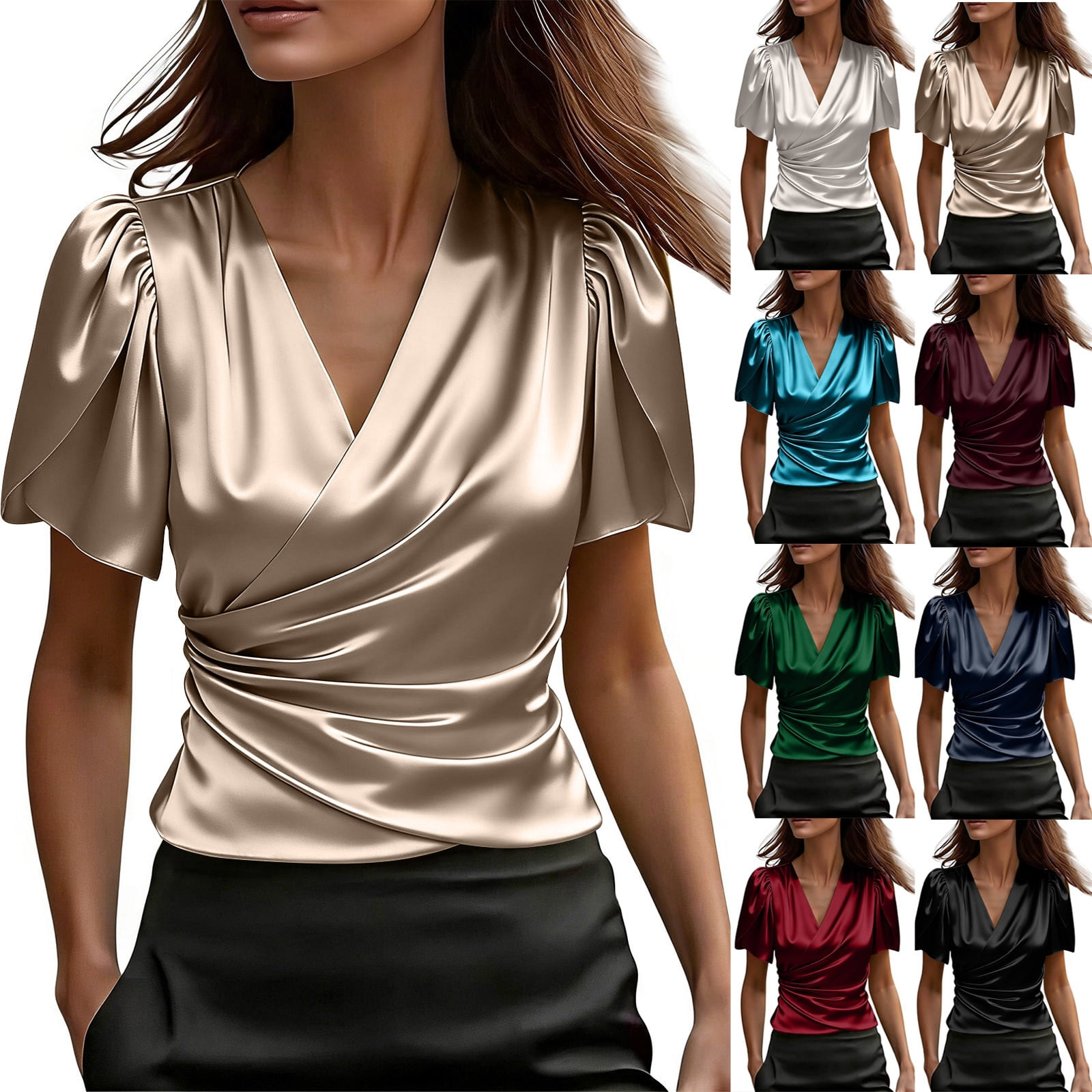 Avtoify Women's Solid Color Elegant Velvet Sleeveless Draped Neck ...