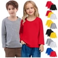 Avtoify toddler Kids Boys Fashion Solid Color Soft Long Sleeve top ...