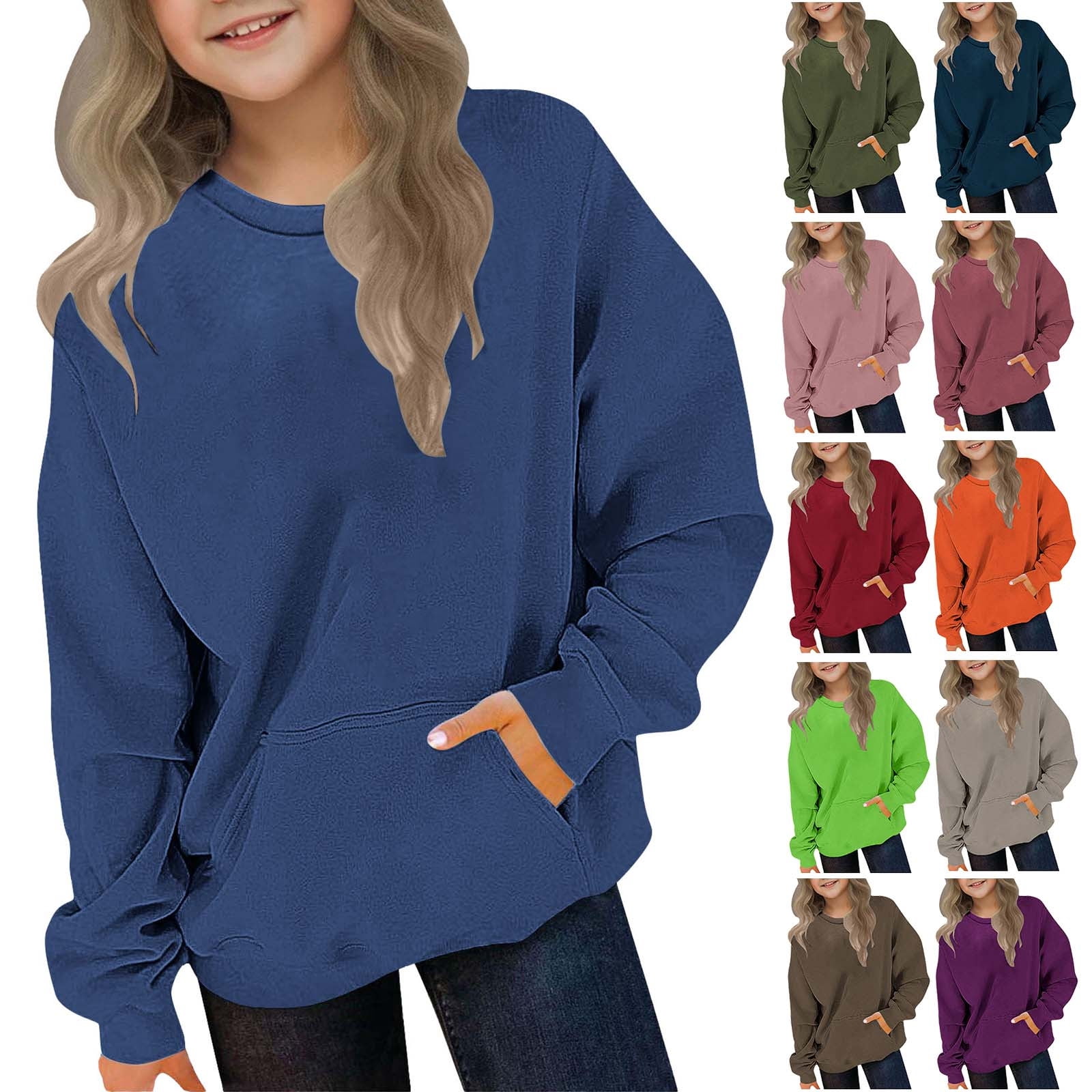 Avtoify toddler Kids Girls Boys Fashion Gradient Long Sleeve Crew Neck ...