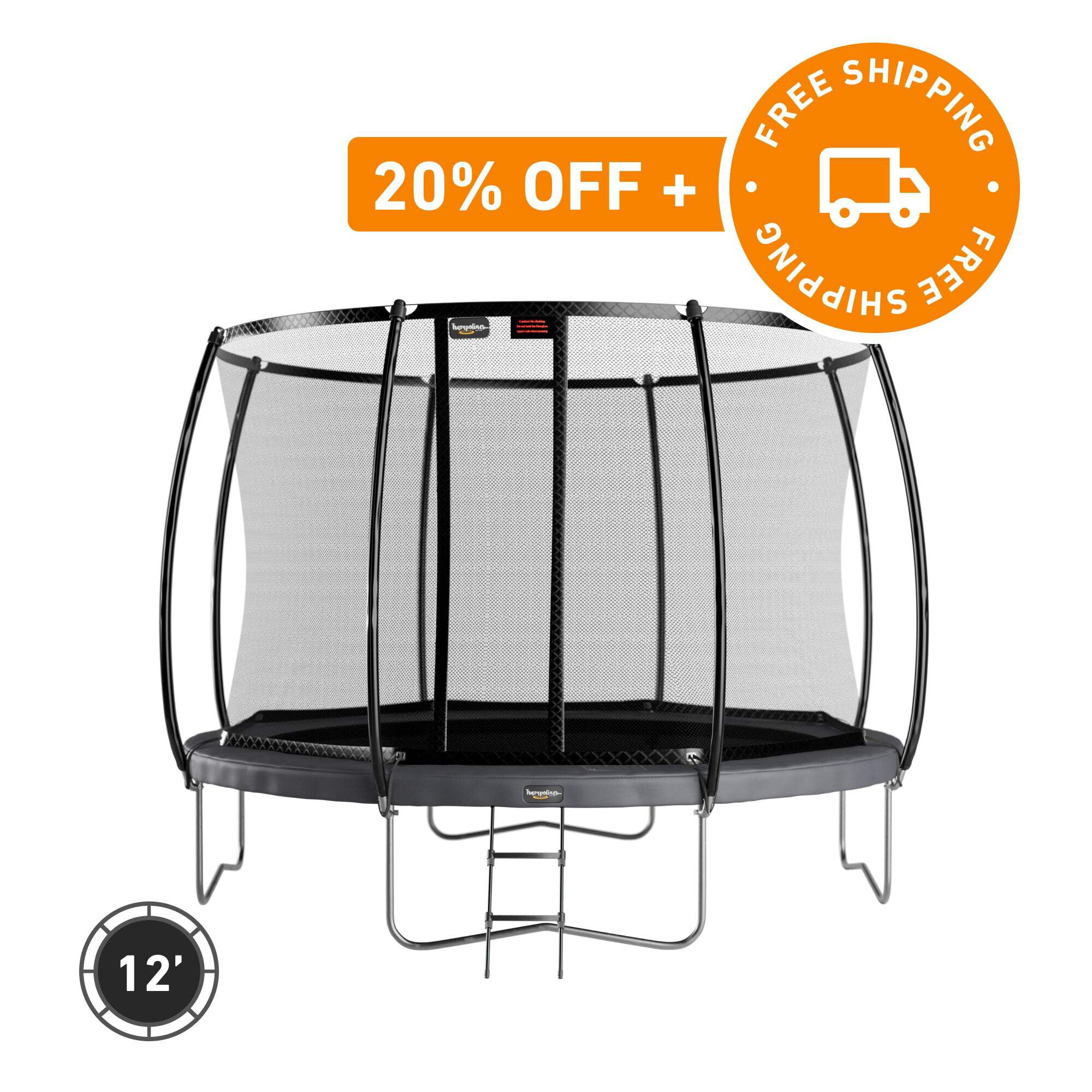 12' Trampoline Round Pro-Line Avyna Above Ground With Enclosure ...