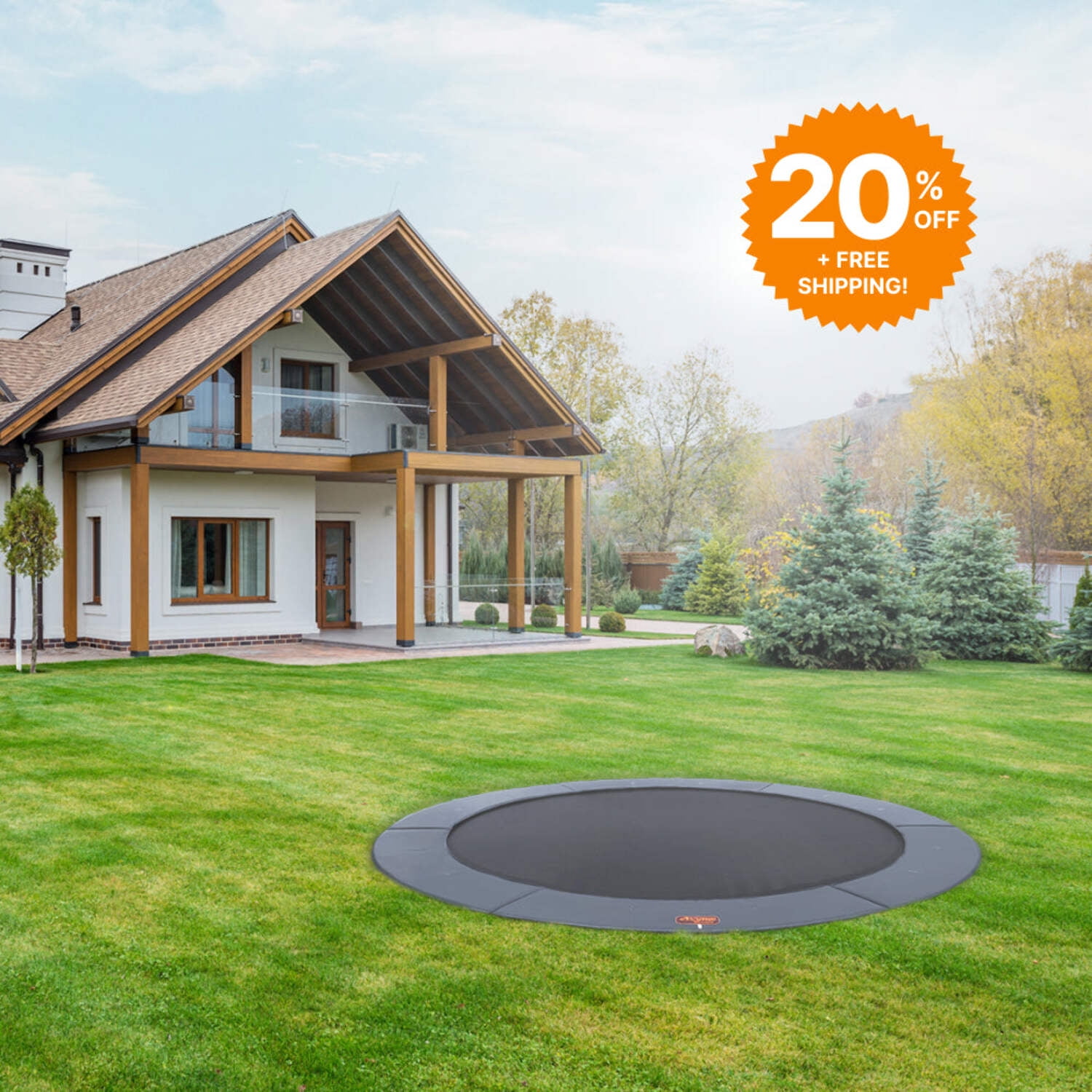 Avyna Pro-Line 15' Heavy Duty Round In-Ground Trampoline with Advanced ...