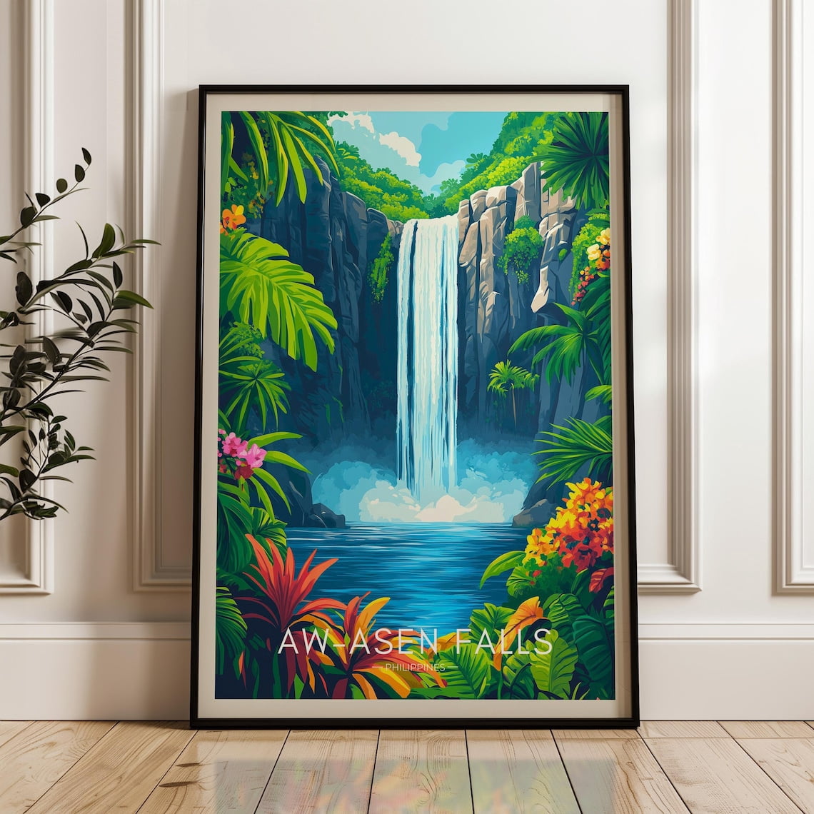 Aw-Asen Falls Print, Philippines Travel Print, SE Asia Wall Art ...