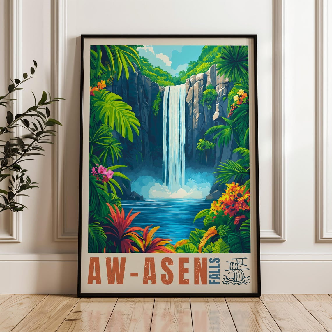 Aw-Asen Falls Travel Print - Philippines Wall Art Poster, Se Asia ...