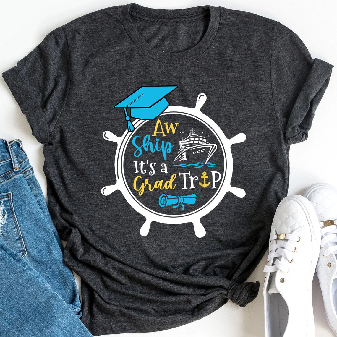 Aw Ship It's A Grad Trip Shirt, Graduation Cruise Shirt, Grad Trip ...