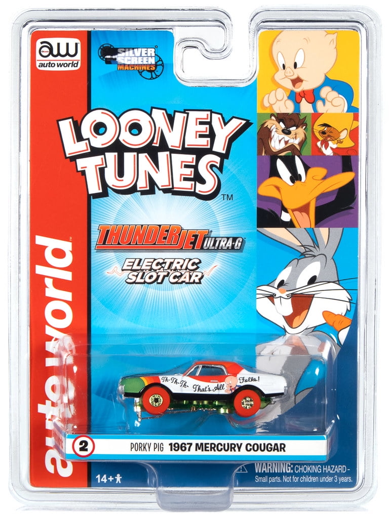 Aw Thunderjet Sc363 R33 Silver Screen Slot Car Porky Pig 1967 Mercury ...
