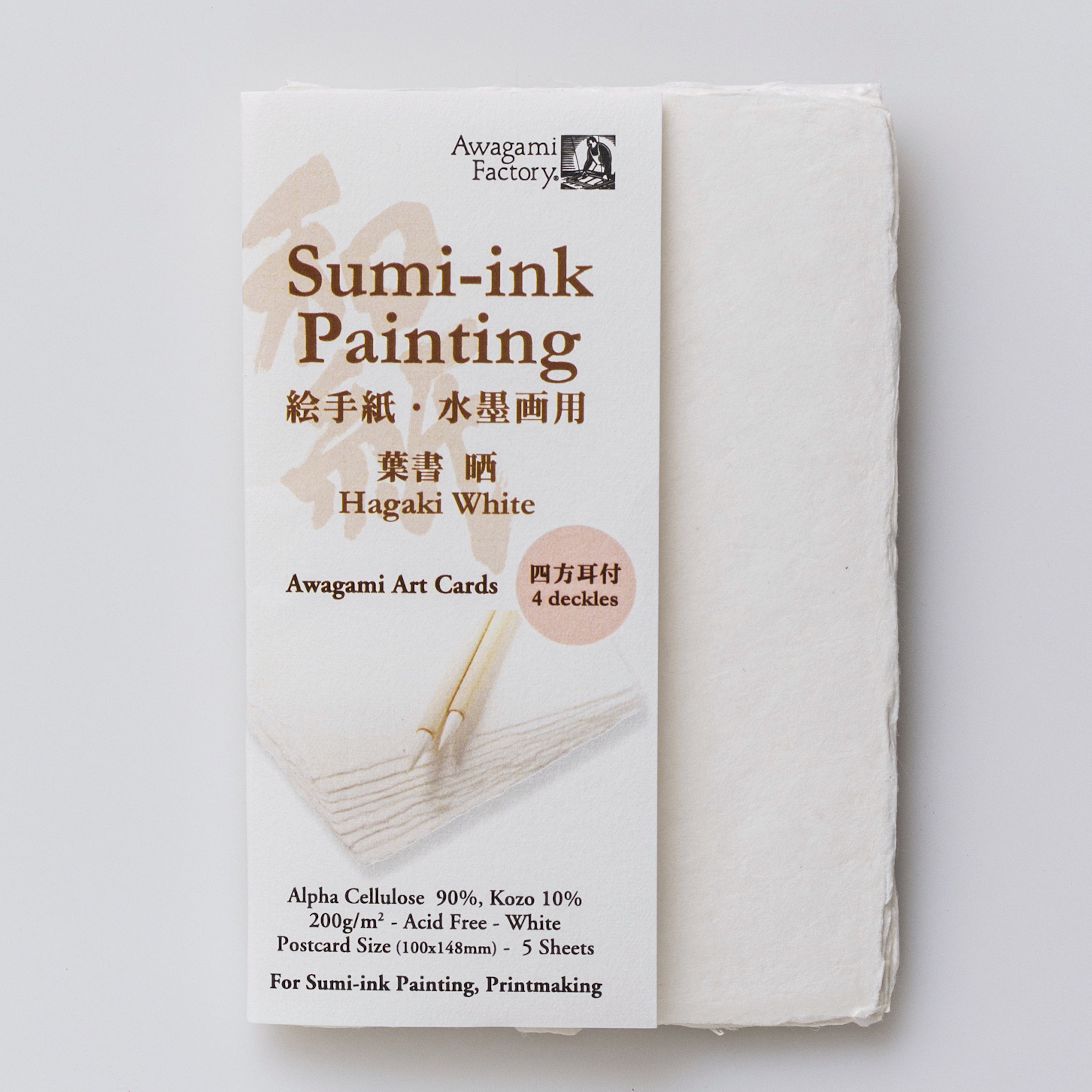 Awagami Tesuki Sumi Handmade Postcard Set, 5 Postcards - Walmart.com