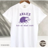 Awake But At What Cost TShirt Funny Possum Tshirt Sarcastic Sayings ...