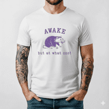 Awake But At What Cost Vintage T Shirt Funny Possum Sarcastic Sayings ...
