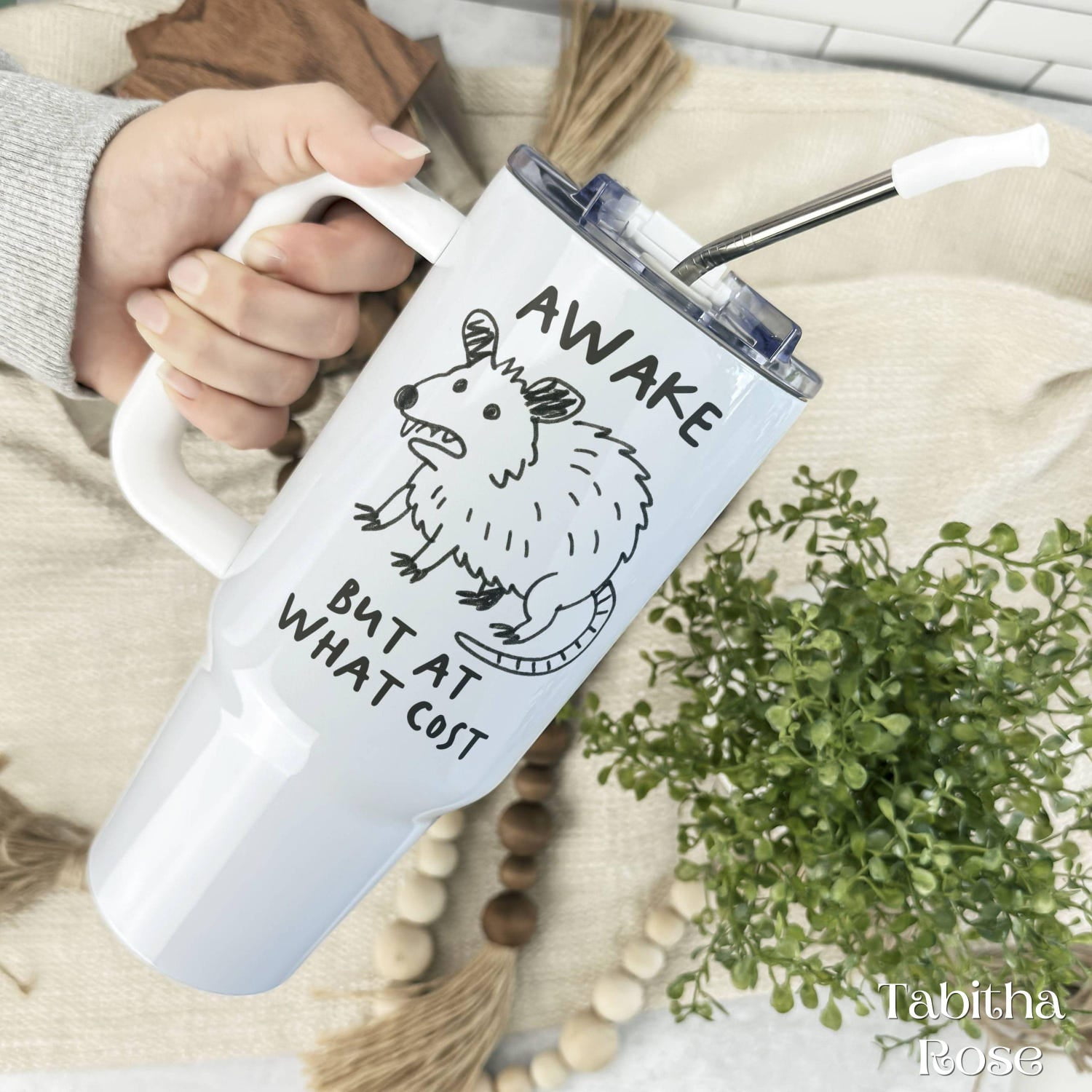 Awake But at What Cost Tumbler, 40oz Stainless Steel Tumbler, Funny ...