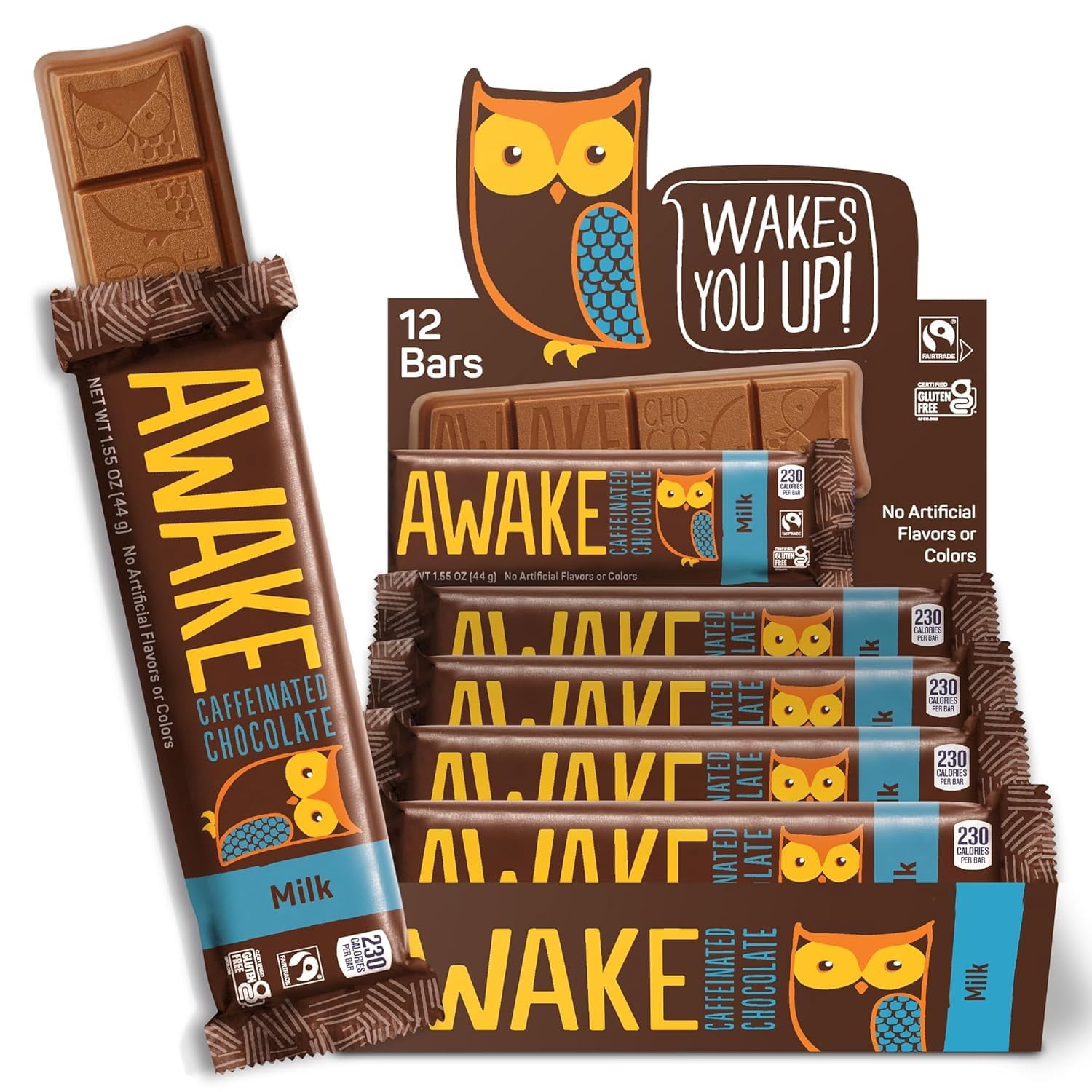 AWAKE Caffeinated Chocolate Bar, Caramel, MDA05 1.55 oz - Walmart.com
