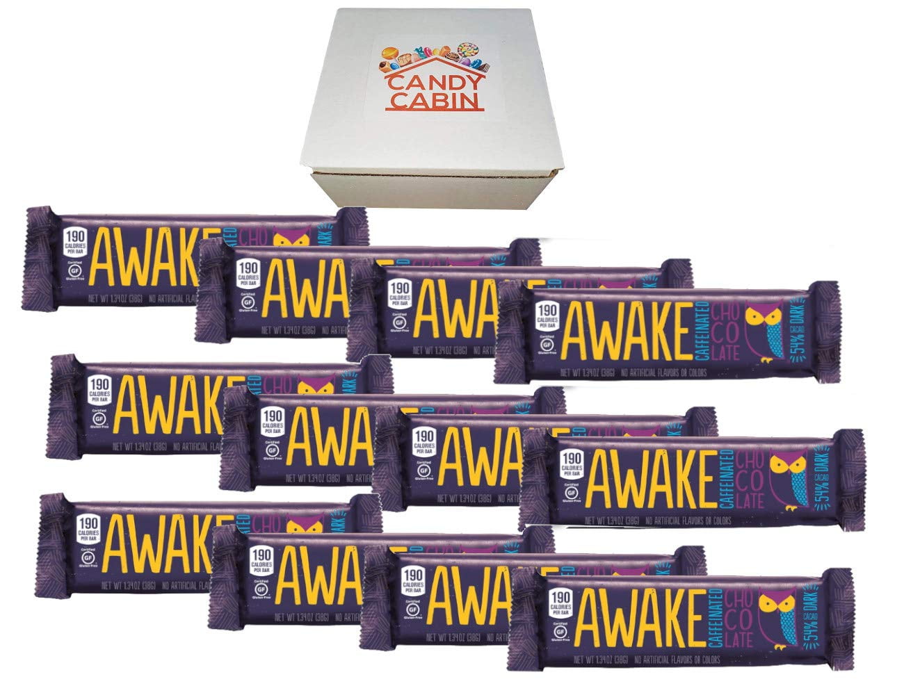 Awake Caffeinated Chocolate Energy Bar (12 Count) BY (Dark Chocolate ...