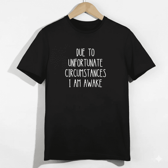 Awake Due To Circumstances Funny Humor Quote Relatable Unisex T-Shirt ...