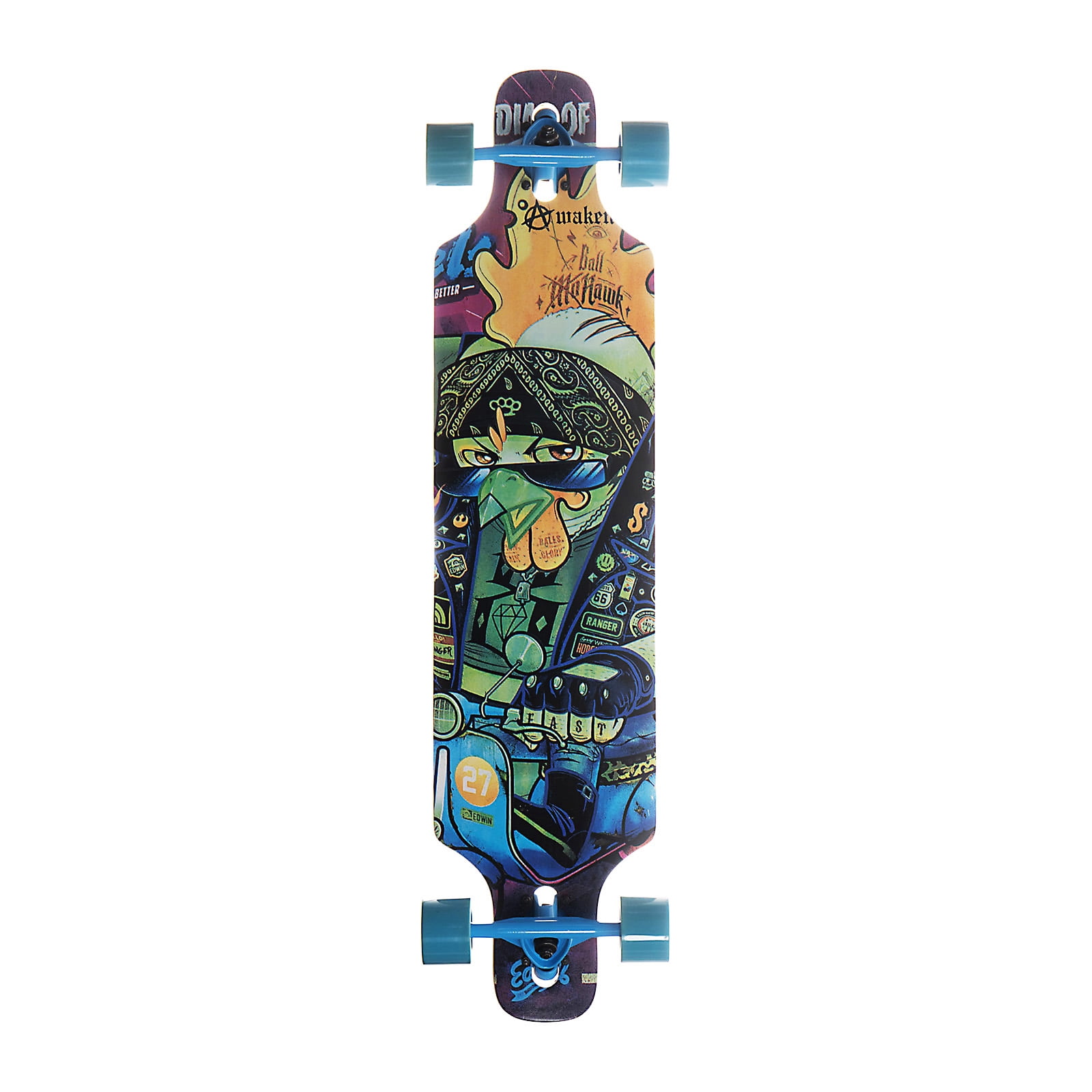 Awaken 9.5" Drop Through Complete Longboard - Ninja - Walmart.com
