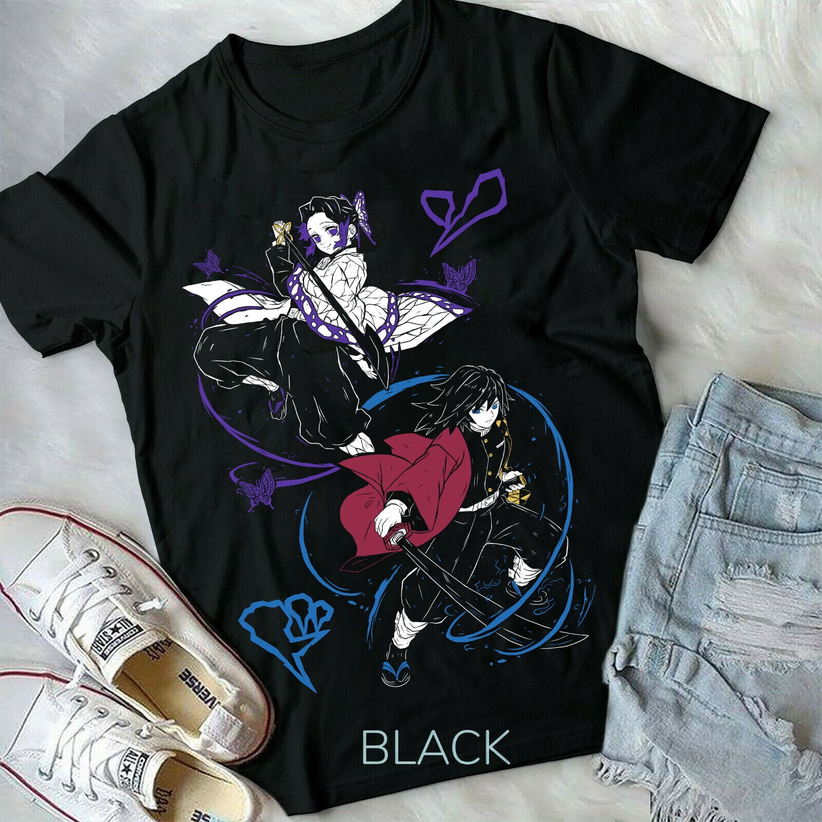 Awakened Nezuko Demon Slayer Anime Black T-Shirt - Walmart.com