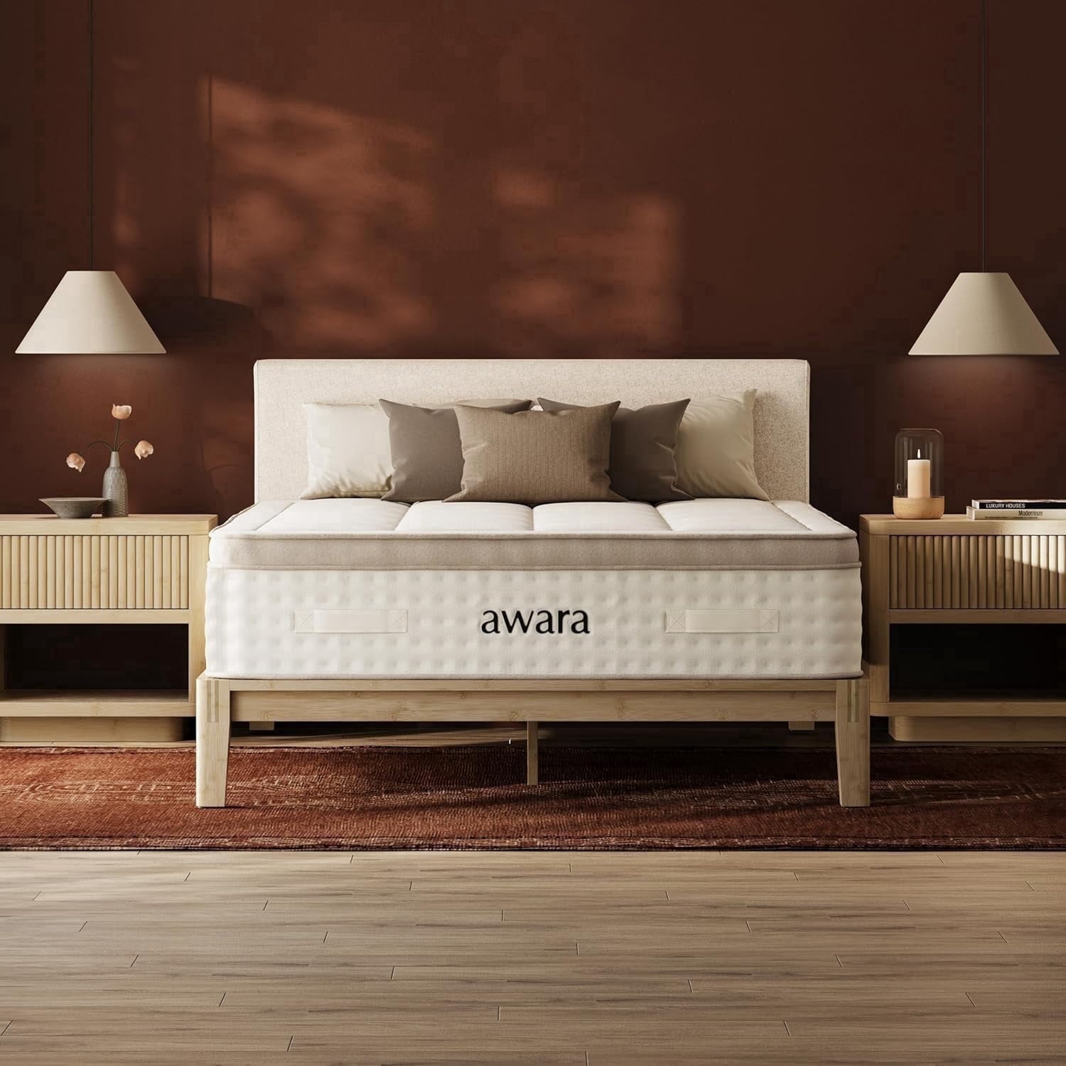 Awara Premier Luxury Hybrid King Mattress 12 Inch - Certified Natural ...