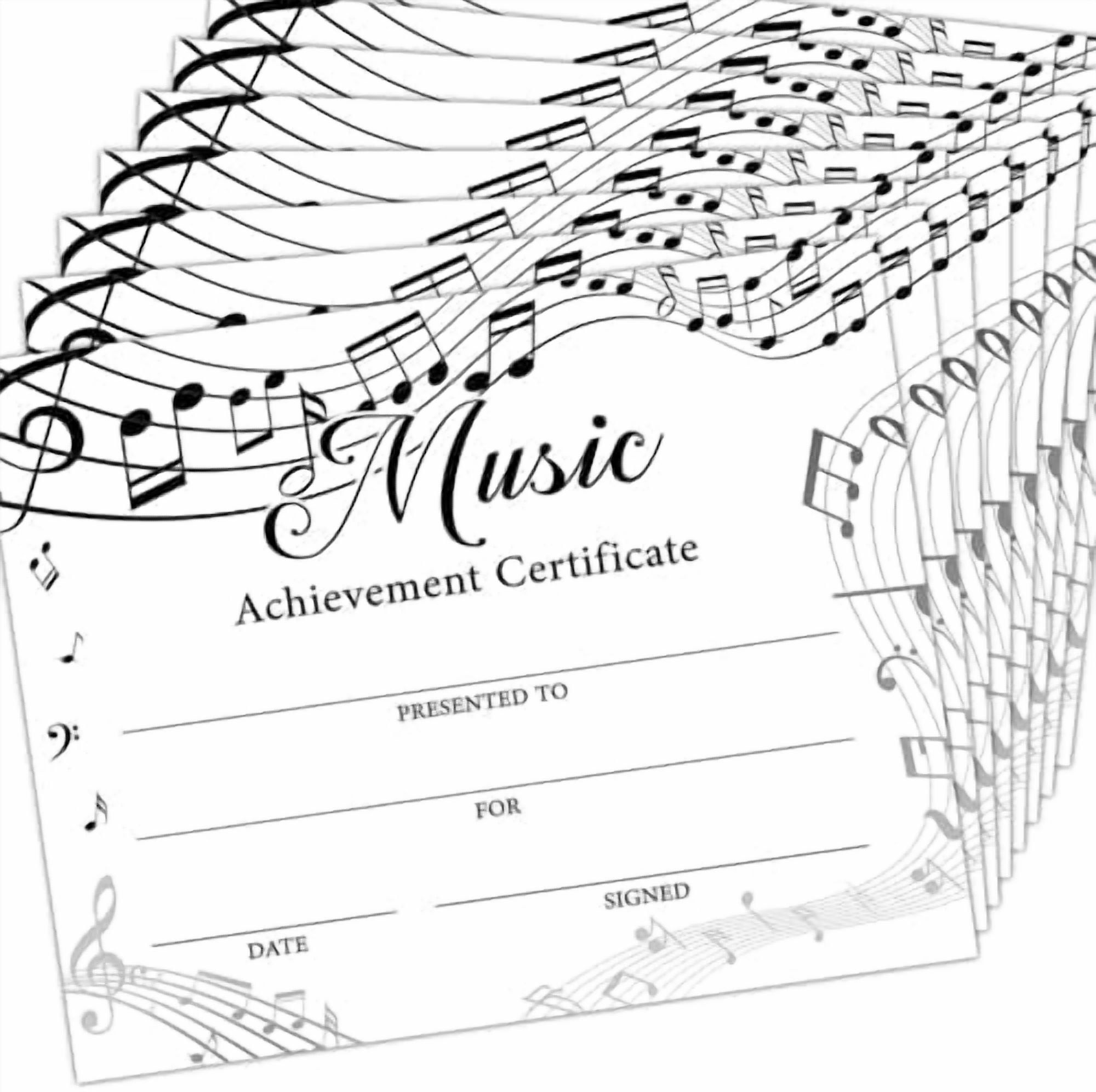 Award Certificates for Kids, 25 Music Achievement Certificate Awards ...