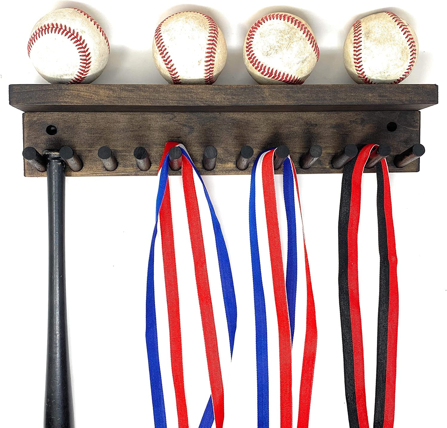 Award Medal Display Rack and Trophy Wall Shelf Medals Baseball Bat Rack ...