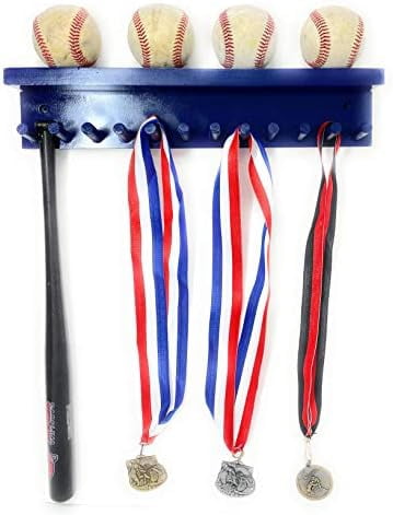Award Medal Display and Trophy Wall Shelf Medals Baseball Bat and Ball ...