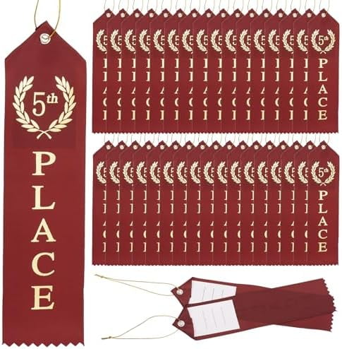Award Ribbons, 36 Pcs 5th Place Prize Medal Ribbon with Event Card ...