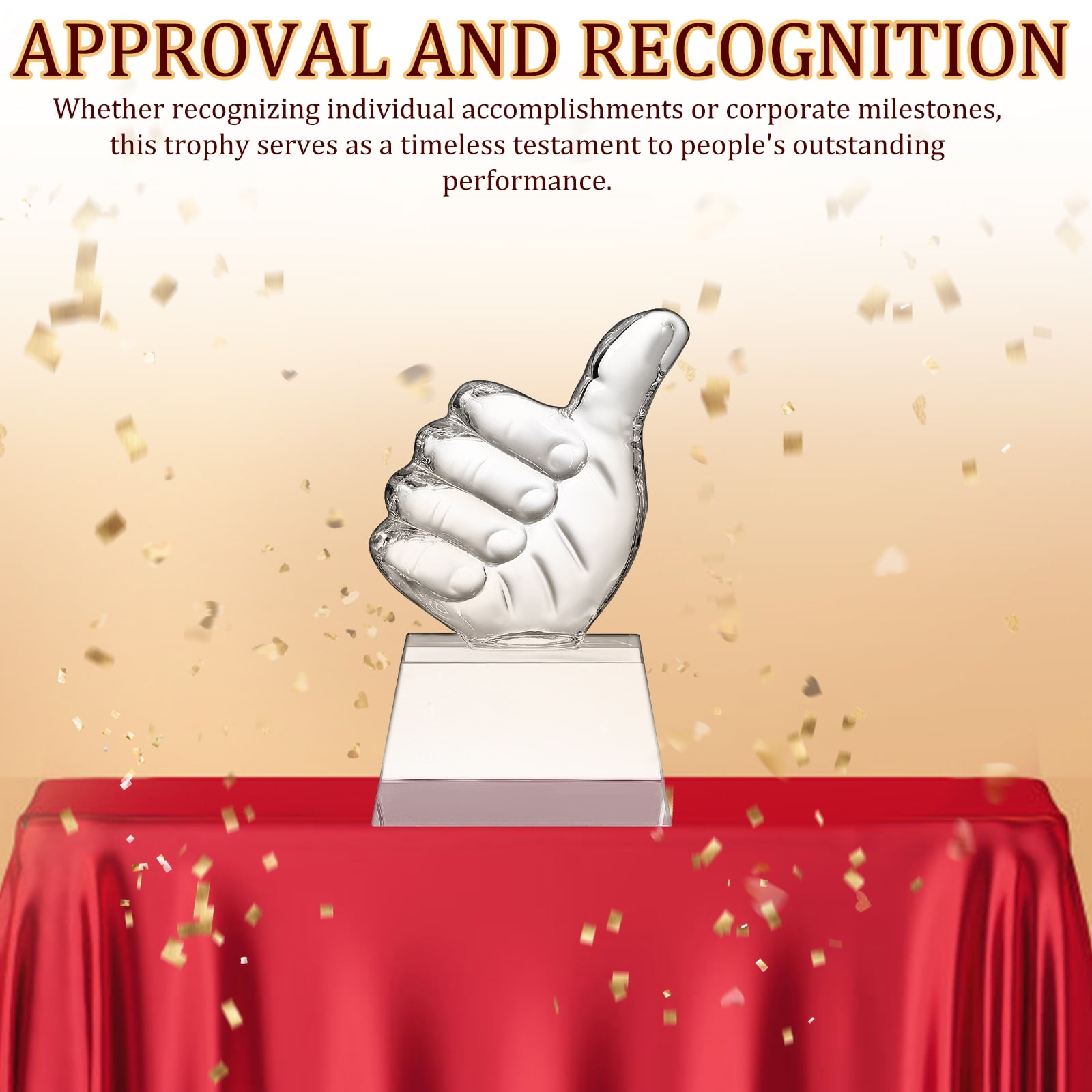 Award Trophy,2Pcs Award Trophy Desk Crystal Trophy Decors Winner Finger ...