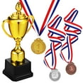 Award Trophy Prop Winner Plastic Trophy Cup Toy with 3 Medals Party ...