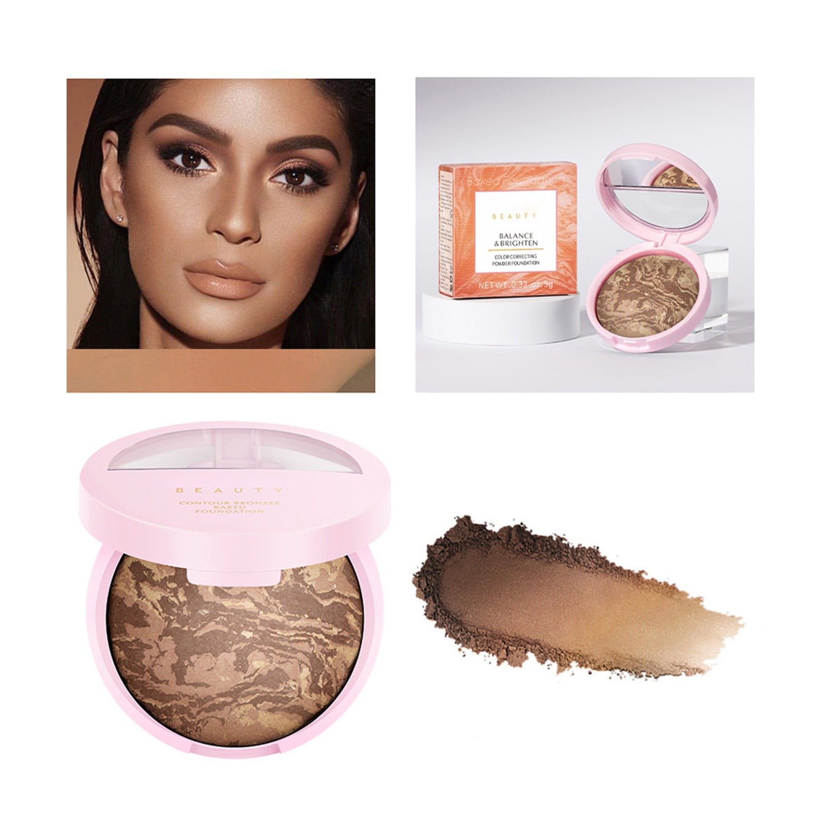 Award Winning Baked N Brighten Color Correcting Powder Foundation Light ...