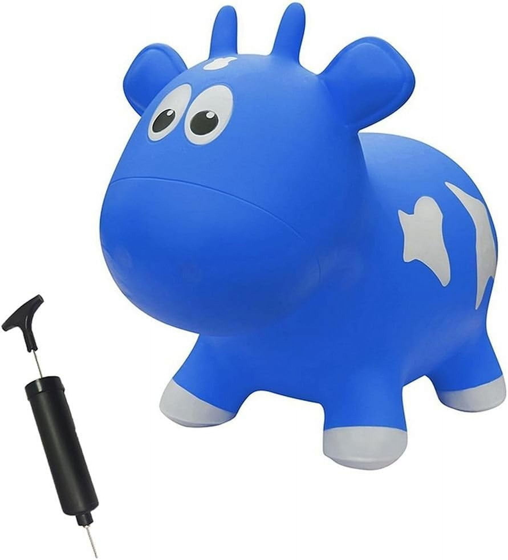 Award Winning Inflatable Toddler Safe Bouncing Blue Cow Plus Pump ...
