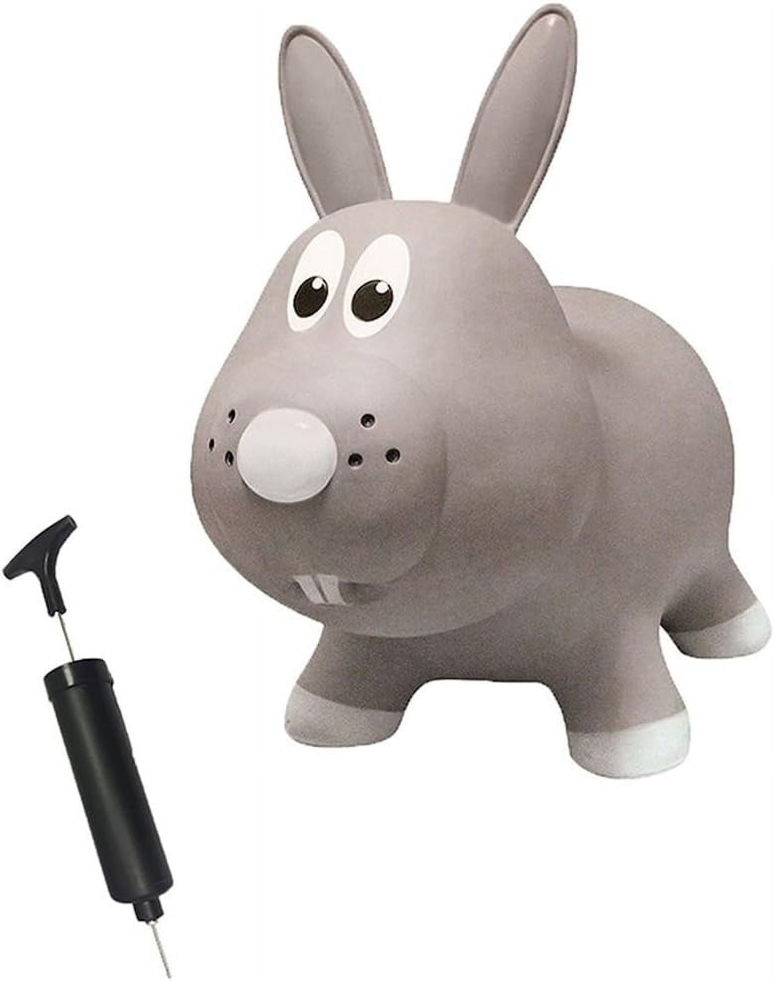 Award Winning Inflatable Toddler Safe Bouncing Grey Rabbit Plus Pump ...