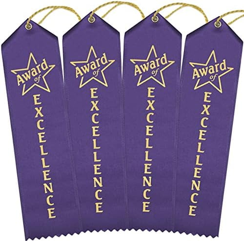 Award of Excellence Ribbons - 100 Ribbons with Card & String - Walmart.com