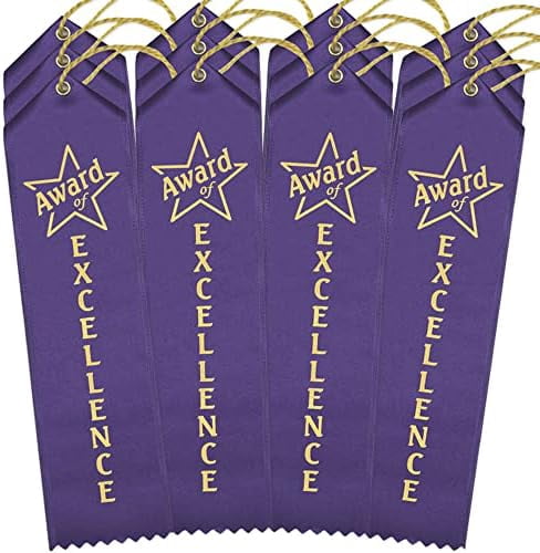 Award of Excellence Ribbons - 300 Ribbons with Card & String - Walmart.com