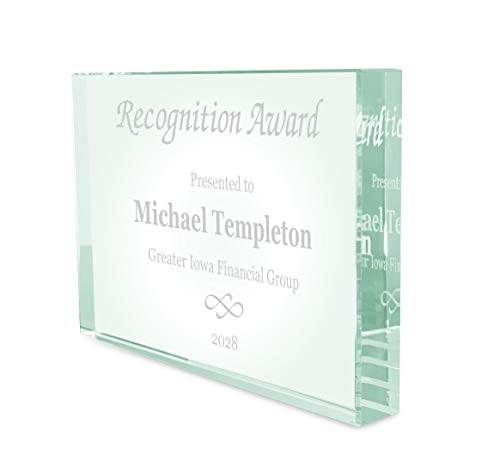 Awards4U Glass Trophy Award Plaque - 6x4 Custom Glass Plaques ...