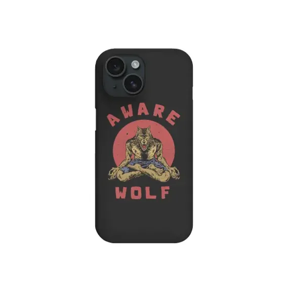 Aware Wolf Funny Werewolf Pun Phone Case for iPhone 16 15 14 13 12 11 ...
