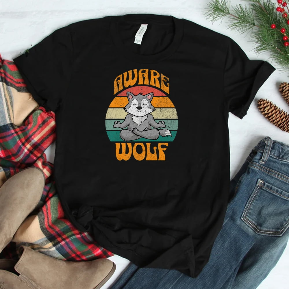 Aware Wolf Yoga Grunge Werewolf Pun Shirt up to Size 4XL - Walmart.com
